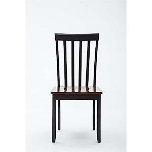 BOWERY HILL 18'' Farmhouse Wood Dining Chair in Black/Cherry (Set of 2)