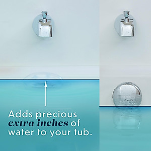 SlipX Solutions Bottomless Bath | Overflow Drain Cover for Tub | Best Gifts for Mom, Spa & Bath Accessories | Drain Block, Water Stopper Plug | Bath Essentials for Women | 4" Diameter, Clear