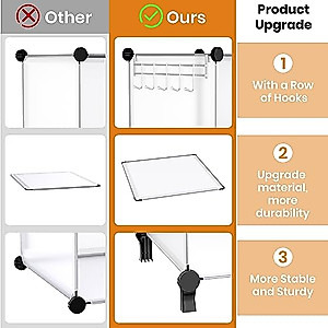 ROJASOP 6 Cube Storage Organizer, DIY Stackable Cube Storage Shelf Bookshelf Plastic Cubby Shelving Closet Organizers and Storage, Cube Organizer Shelf for Bedroom, Living Room, Home Office, Clear