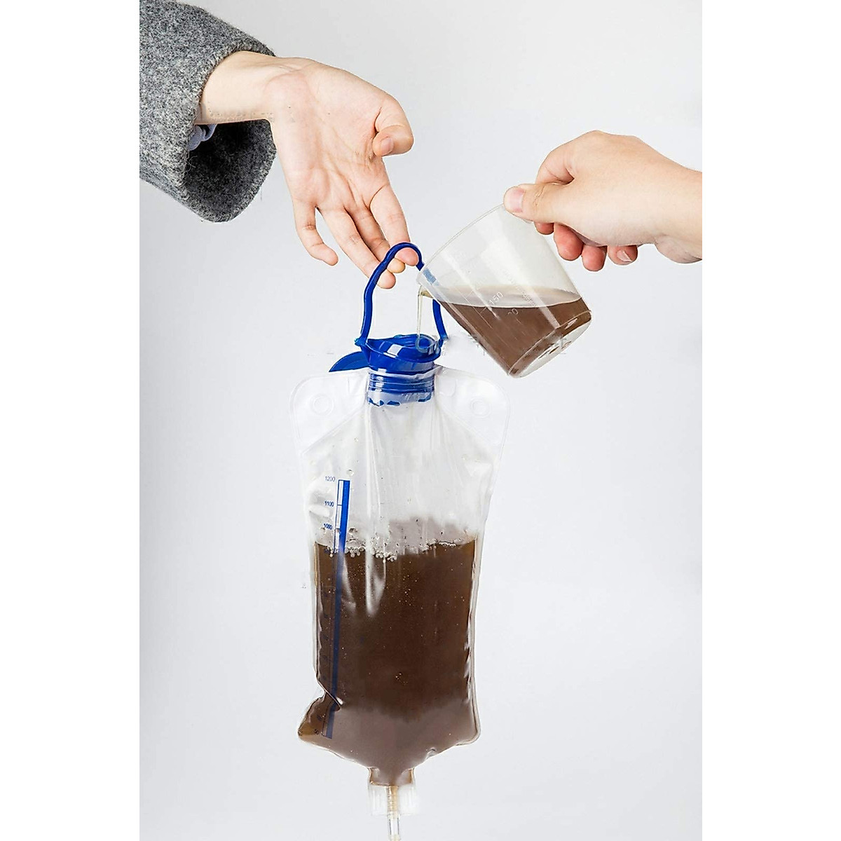 Reusable Home Enema Kit , 1200ML Enama Bag Kit for Colon Cleaning,Douche Bag Colon Douche Cleaner Body Detox Cleaning Kit-Including 1.8M Silicone Hose and 10 Soft Replacement Enema Tips