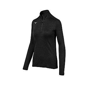 Mizuno Women's Alpha Half Zip, Black, Medium