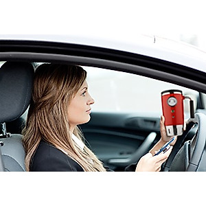 Tech Tools Heated Car Travel Mug - Keeps Your Bevrege Hot - Retro Style - Stainless Steel 12 Volts (Red)