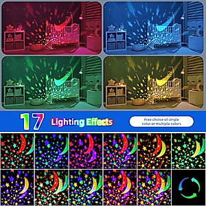 Star Projector Night Light for Kids, Baby Starry Night Lights with Timer, Halloween Devil Lamp for Festivel Holiday Birthday Gifts for 3 to 12 Year Old Toddle Boys Girls(White)