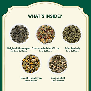 VAHDAM, Assorted Green Tea Sampler Gift Set (5 Flavors, 4 Tea Bags Each) Gluten Free Tea Variety Pack - Long Leaf Pyramid Green Tea Bags Variety Pack | Gifts For Him/Her | Gifts for Women & Men