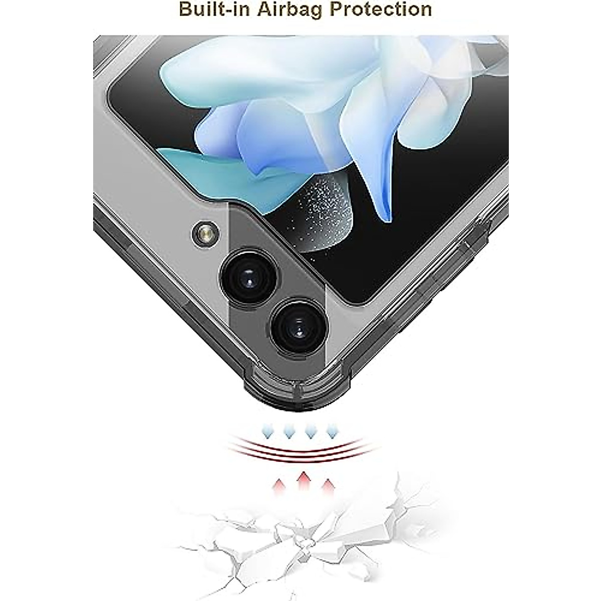 TECHY for Samsung Z Flip 5 Case with Ring Stand, Galaxy Z Flip 5 Clear ...