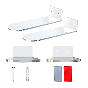 Clear Floating Shoe Display Shelf Wall Mounted Sneaker Shelves - 10 pack with screws, sticky tape, screwdriver and travel bag