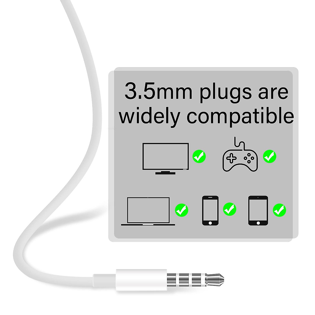 ANLINKSHINE 3.5mm Wired in-Ear Gaming Earphones, Headset with Microphone and Volume Control, Stereo Earbuds Compatible with Xbox Series X, Series S, Xbox One, PS5, PS4, Switch (White)