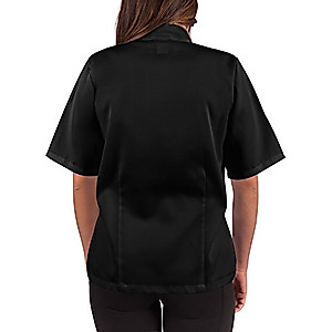 Womens Black Classic Short Sleeve Chef Coat, 2XL