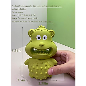LQZHYL Dog Chew Toys 3 Pack for Aggressive Chewers, Rubber Dog Toys,Multifunctional Teeth Cleaning and Gum Massage, Tough Toys with Natural Rubber for Large and Medium Dog (Greens)