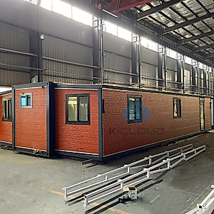 Generic Portable Prefabricated 40 FT Tiny Expandable Container House Standard with ensuite,2 Bedroom Granny Flat- Equipped with 3 Rooms, a Living Room, a Toilet and a Bathroom., Customizable