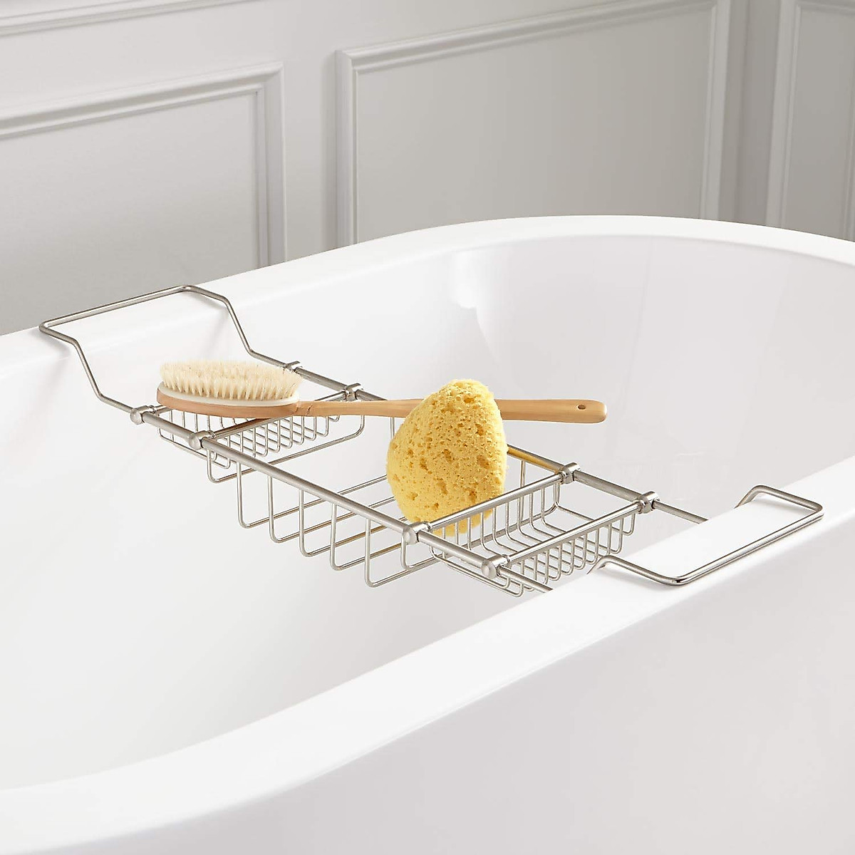 Signature Hardware 902478-R Nottingham Brass Tub Caddy with Reading Rack