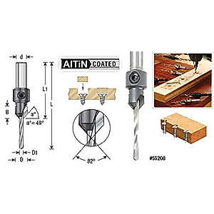 Amana Tool - 55202XL High Performance Carbide Tipped AlTiN Coated 82° Countersink #6