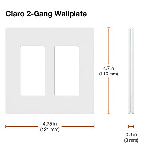 Lutron Claro 2 Gang Decorator/Rocker Wallplate, Satin, Snow (1-Pack) | SC-2-SW