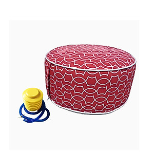 Inflatable Ottoman footrest Stool with Portable air Pump and Storage Bag or Pouch Used for Outdoor or Indoor Travel Portable Camping Backyard Patio Garden Home Yoga footrest Stool (Grey)