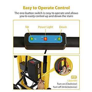 Electric Stair Climbing Hand Trucks Dolly Cart for Moving 441lb Capacity Heavy Duty Folding Stair Climber Cart Hand Trolley with 6 Wheels Motor Battery Powered for Furniture Family Logistics Warehouse