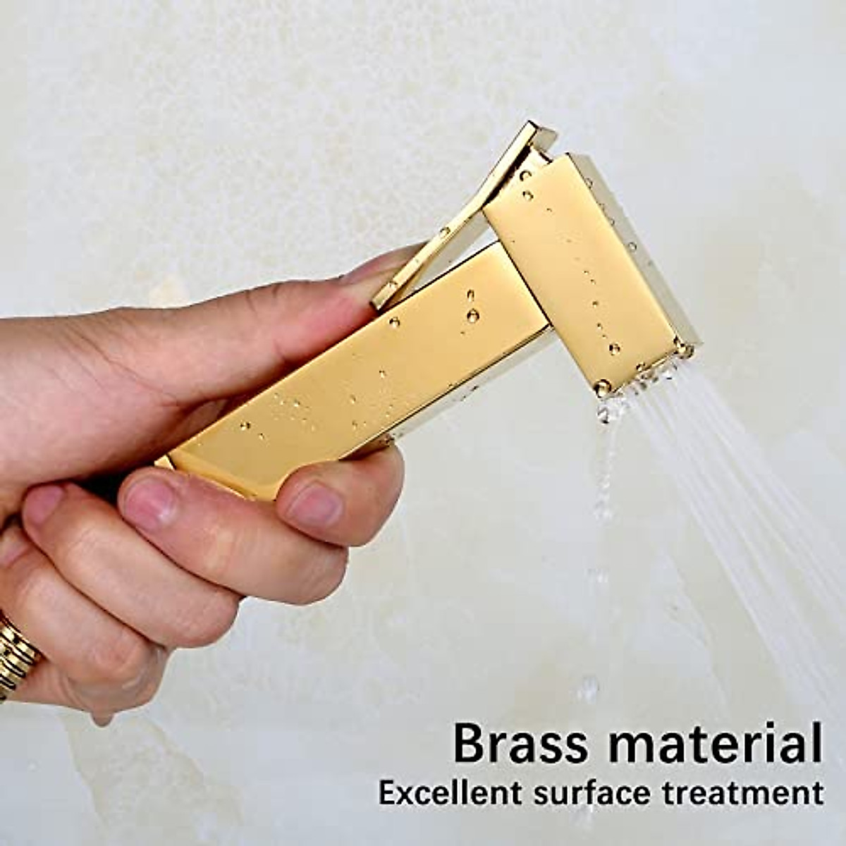 FANCUF Toilet Bidet Sprayer Hand Held Douche Kit Shiny Gold Bathroom Cleaner Shower (Color : E), lingsad-0236