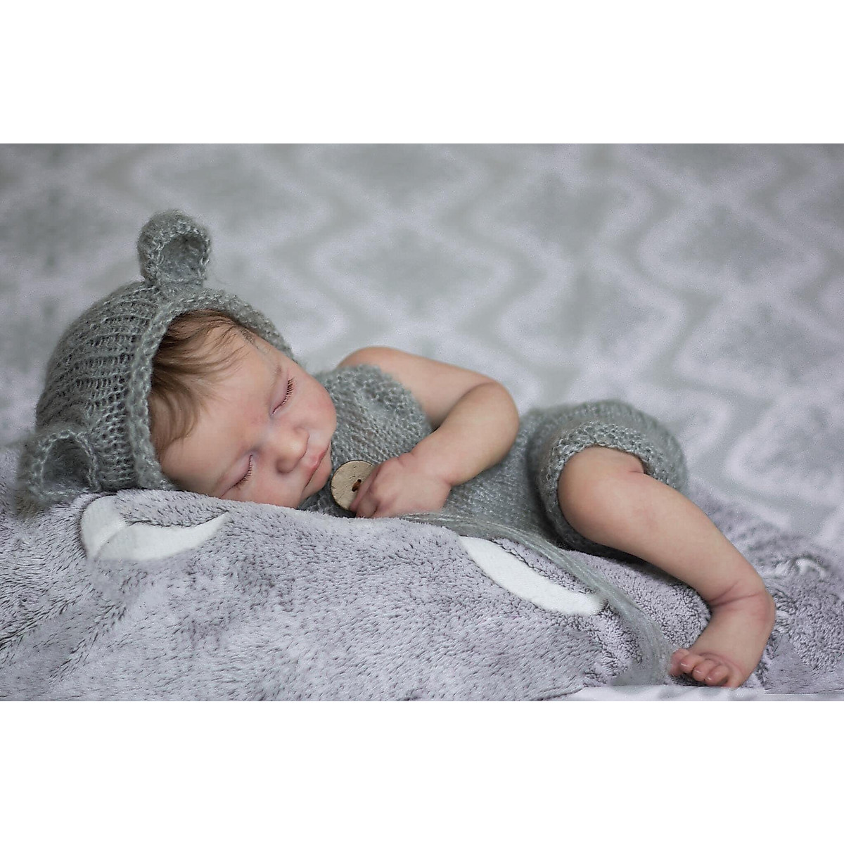 RXDOLL Lifelike Reborn Baby Dolls Silicone Vinyl Full Body 19 Inch Realistic Baby Dolls Boy Anatomically Correct Baby Dolls That Look Real Newborn Baby Boy Doll Xmas Gifts