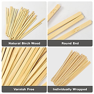 100pcs Wood Coffee Stirrer Sticks, 5.5 Inch Wooden Swizzle Stick Beverage Mixer, Eco Friendly Long Stirrer Stir Sticks for Mixing Cocktail Hot Chocolate Drinking Tea