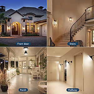 ONEVER Motion Sensor Light Bulbs - 12W (100W Equivalent) PIR Motion Activated Dusk to Dawn Light Bulb Auto on/Off E26 6000K Cool White Indoor Outdoor Security Bulb for Front Door Garage Hallway 2 Pack