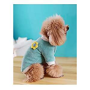 Dog Clothes, Pet Clothes, Soft Thickened Warm Puppy Clothes, Suitable for Autumn and Winter, Suitable for Small Dogs and Cats, Blue (Medium)