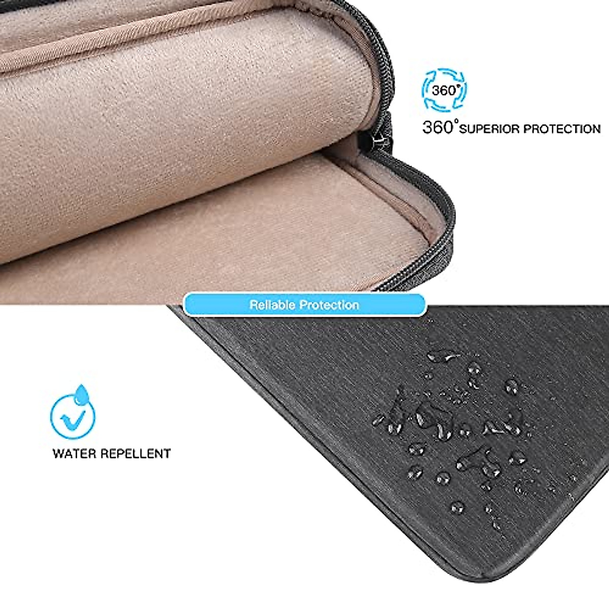 DOMISO 17 Inch Shockproof Laptop Carrying Case Business Briefcase Waterproof Messenger Shoulder Bag for 17"-17.3" Notebook/Chromebook/Dell/Lenovo/Acer/HP/MSI/ASUS, Black & Dark Grey