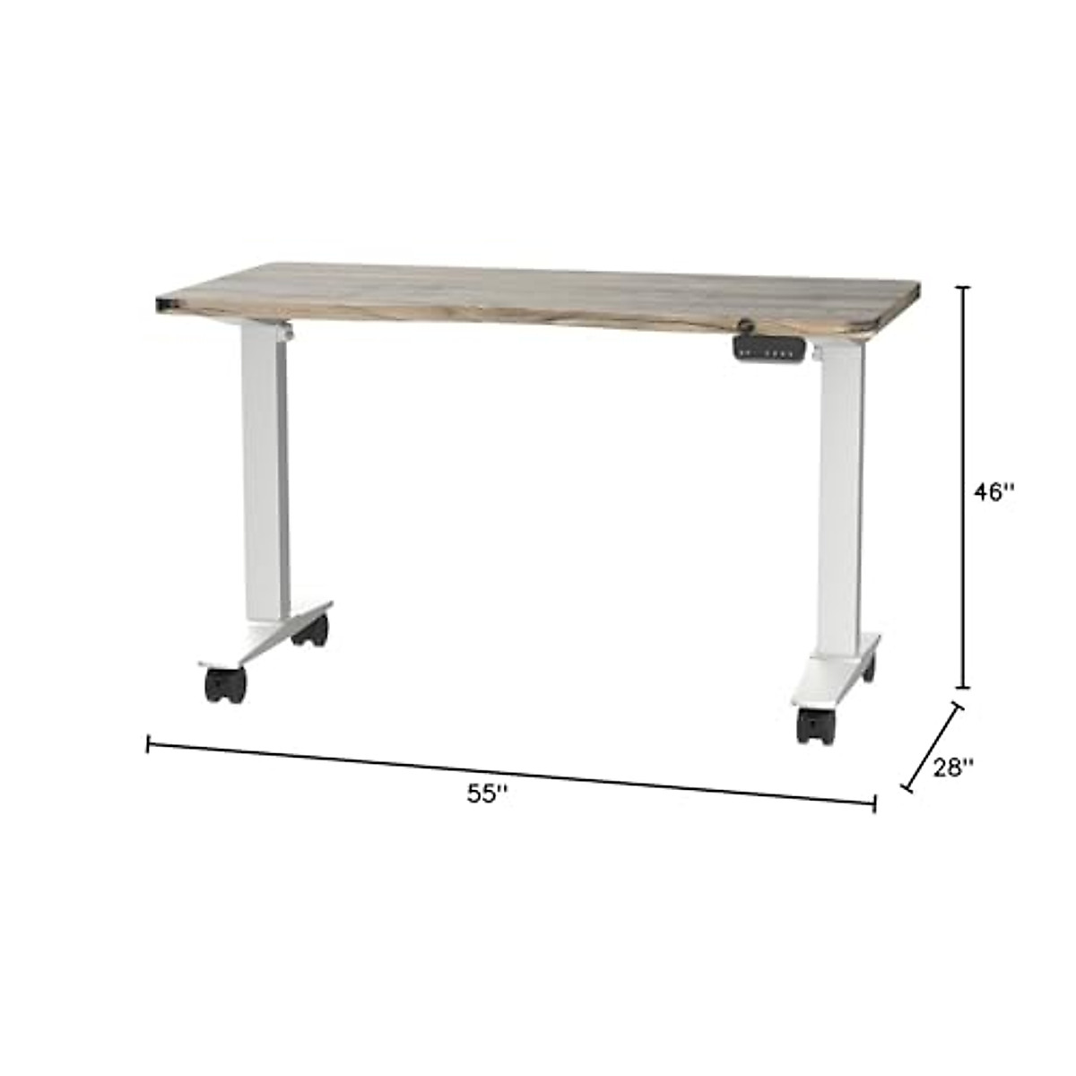 Monomi Height Adjustable Electric Standing Desk, 55 x 24 Inches Stand up Desk, Sit Stand Home Office Computer Desk, Maple