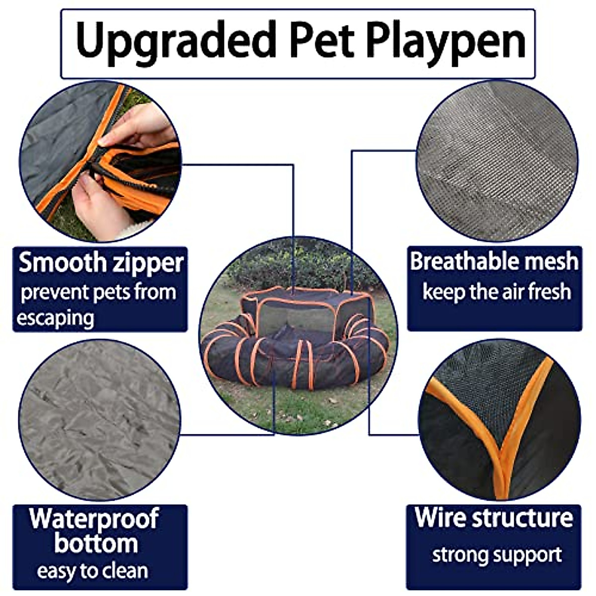 BNOSDM Small Animal Playpen Large Rabbit Playpen with Tunnel Portable Guinea Pig Cage Breathable & Transparent Exercise Yard Fence with Cover for Kitten Puppy Bunny Hamster Chinchilla