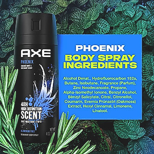 AXE Body Spray Deodorant Phoenix for Long Lasting Odor Protection Deodorant for Men Formulated Without Aluminum 4.0 oz