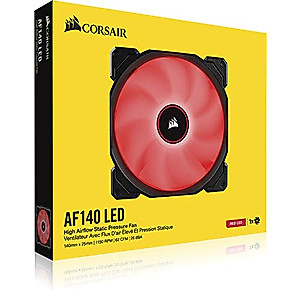 CORSAIR AF140 LED Low Noise Cooling Fan, Single Pack - Red,CO-9050086-WW