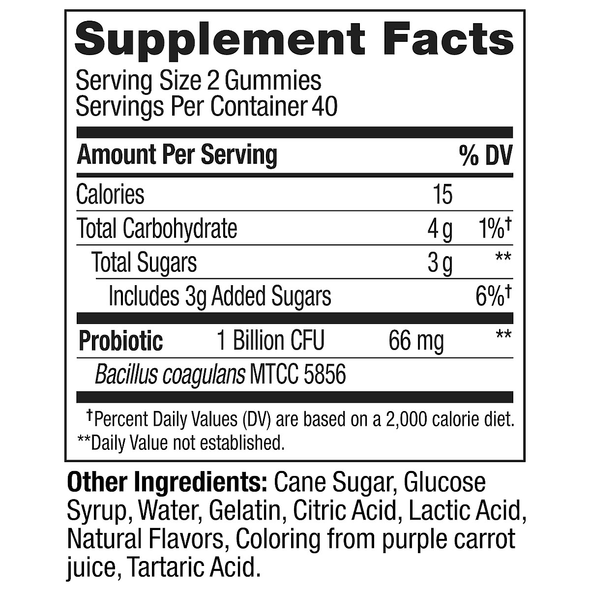 OLLY Probiotic Gummy, Immune and Digestive Support, 1 Billion CFUs, Chewable Probiotic Supplement, Berry, 40 Day Supply - 80 Count
