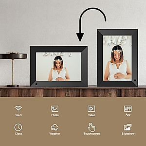 Arktronic Digital Picture Frame WiFi 8 Inch Smart Digital Photo Frame with 1280x800 HD IPS Touch Screen, Auto-Rotate and Slideshow, Easy Setup to Share Moments Via APP from Anywhere Anytime