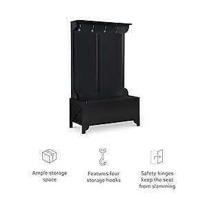 Linon Home Decor Anna Hall Tree-Wide Bench, Black