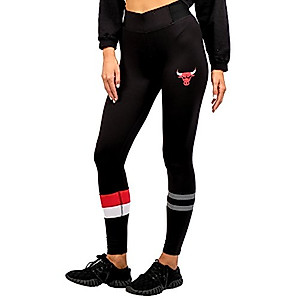 Ultra Game NBA Chicago Bulls Womens Leggings Perimeter Fitness Sport Yoga Pants, Black, Medium