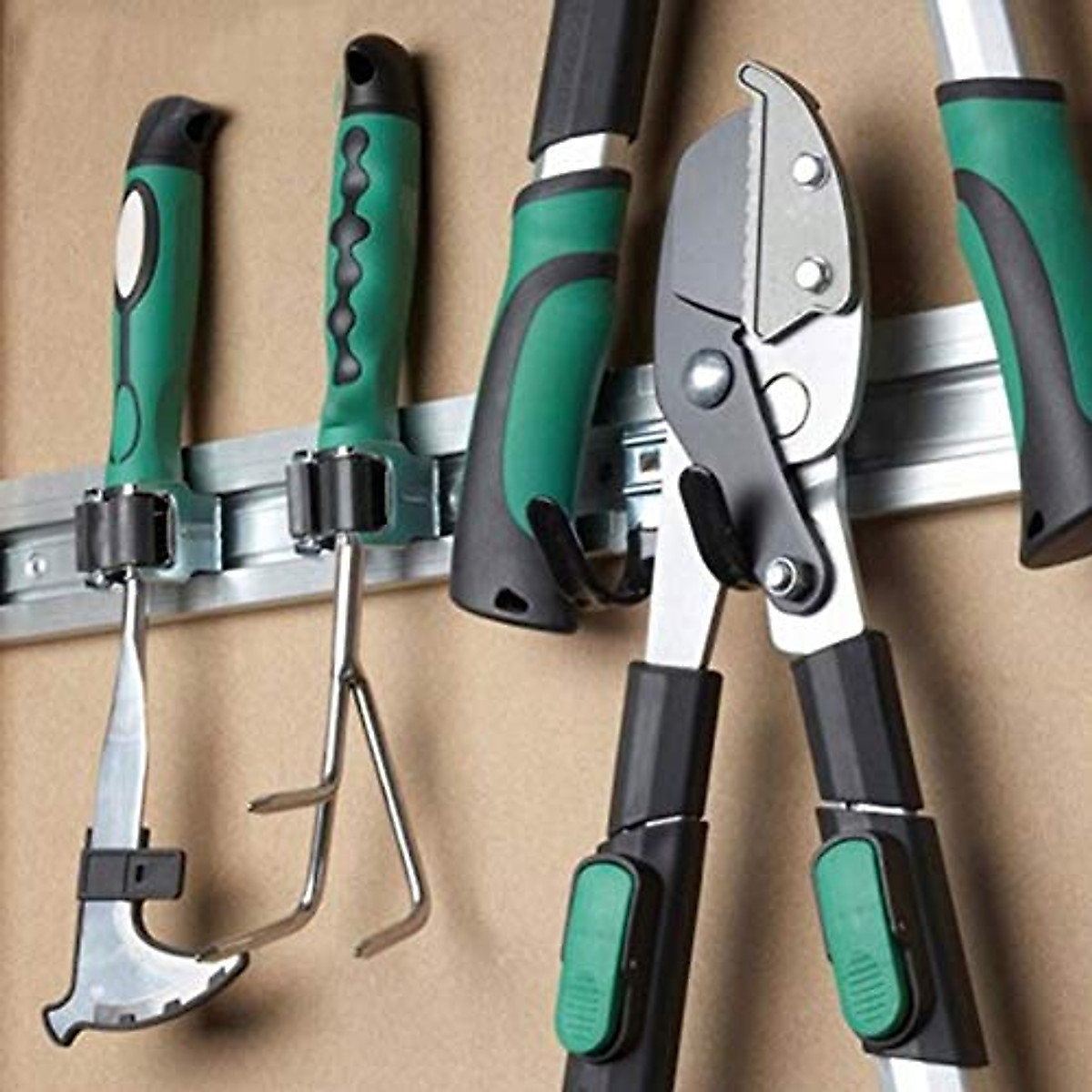 Walfront Metal + Resin Storage Clip Hardware Tool Multifunction Wall Mount Garage Holder for Mop/Broom/Hanger, Reducers And Posts