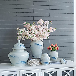 A&B Home Koi Lids, Small, Set of Two Jar, Set of 2, Blue