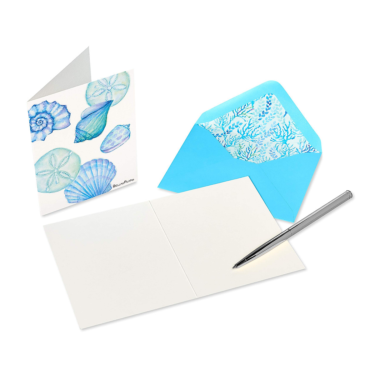 Papyrus Blank Cards with Envelopes - Designed by Bella Pilar, Into the Blue (20-Count)