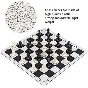 VBESTLIFE Tournament Chess Set Portable International Standard Chess Game Set with Roll Up Rubber Chessboard Chess, Leisure Sports