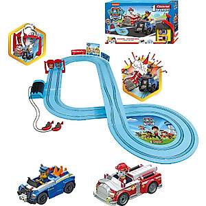 Carrera First Paw Patrol - Slot Car Race Track - Includes 2 Cars: Chase and Marshall - Battery-Powered Beginner Racing Set for Kids Ages 3 Years and Up-Multicolor