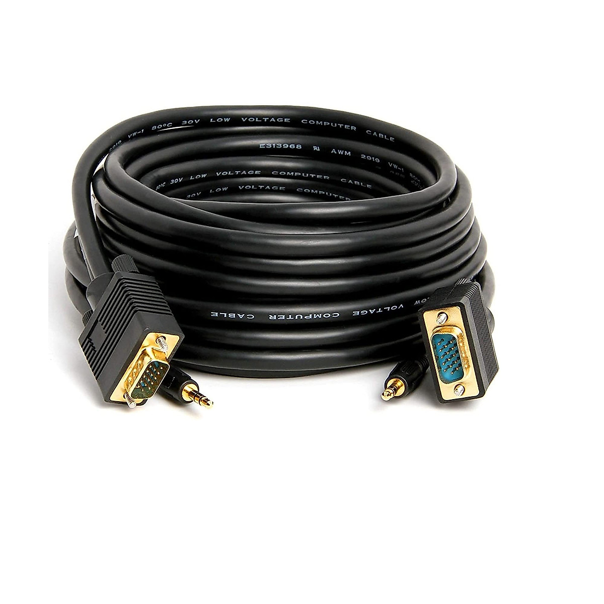 VGA to VGA Cable with Ferrite Cores 15 Feet (4.5 Meters) HD15 Male to Male SVGA Monitor Cable 15ft (4.5M) (10 Pack)