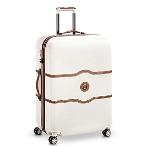 DELSEY PARIS Chatelet Air Hardside Luggage, Spinner Wheels, Champagne White, Checked-Large 28 Inch