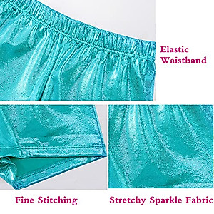 BYONEME Girls Dance Short Gymnastics Athletic Shorts Sparkle Glitter Tumbling Bottoms