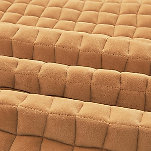 LweiPsqLin Quilted Flannel Fitted Sheets,Soft Flannel Fleece Mattress Top- Suitable for Fall and Winter,Fitted Deep Pocket Up to 15''. (Yellow, Full)