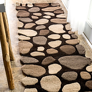 nuLOOM Hand Tufted Pebbles Runner Rug, 2' 6" x 6', Natural