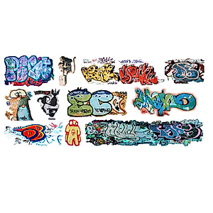 N Scale 1:160 Graffiti Waterslide Decals Set #32 - Weather Your Rolling Stock & Structures!