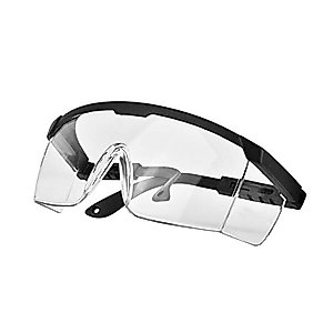 PETLESO Safety Glasses, Anti Fog Safety Goggles Eye Protection Clear Glasses for Work Lab, Black