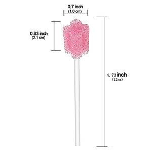 Wellgler's Sterile Sponge Mouth Swabs,Disposable Oral Swabs,Individually Wrapped (100pcs,Pink)