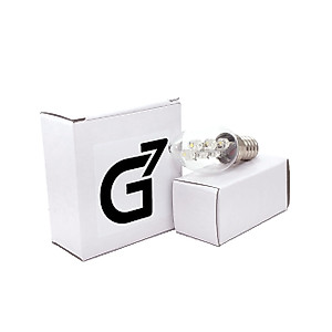 G7 Power Boulder LED 0.5 Watt (5W) 15 Lumen C7 Night Light Bulb, 2900K Soft White Light, E12 Base 2-Pack