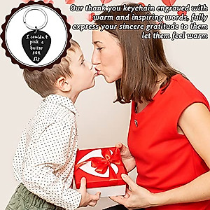 Guitar Pick Son Keychain Gift from Mom Dad I couldn’t Pick a Better Son Keychain Cute Funny Mini Adult Key Ring Special Engraved Charm Pendent Men Present for Birthday Christmas Gift