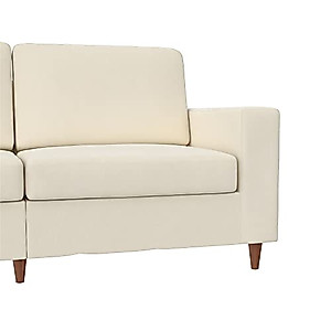 DHP Liah 3-Seater Sofa with Pocket Spring Cushions, Ivory