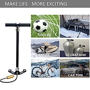 NUOGE 30Mpa 4500Psi 4 Stage PCP Hand Pump Air Compressor High Pressure Operated HPA Tank Hunting Air Rifle